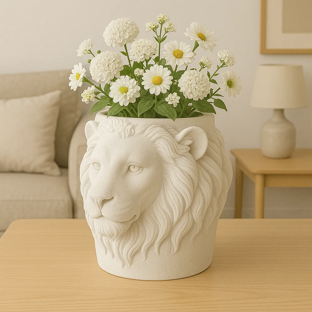 Regal Bloom – Lion Head Vase by BlipBlop MakerWorld: Download Free 3D ...
