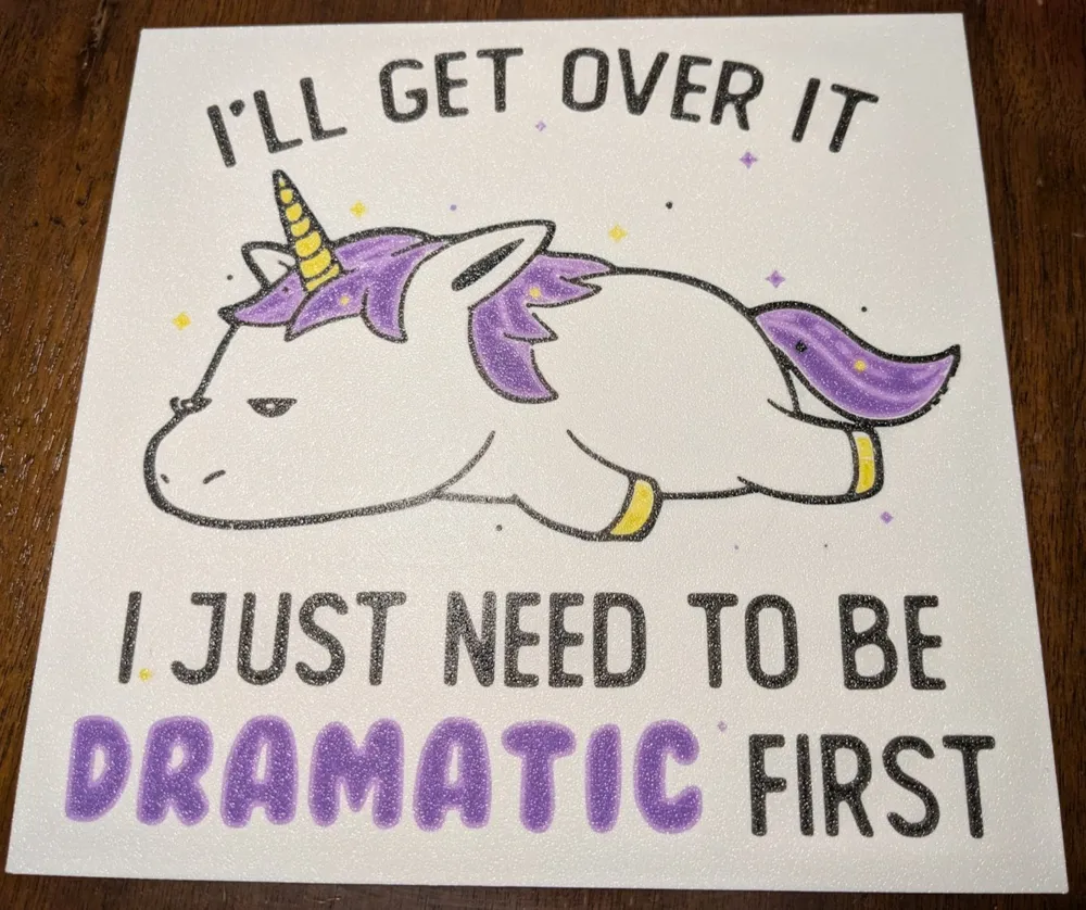 Dramatic Unicorn Face Down - Free 3D Print Model - MakerWorld