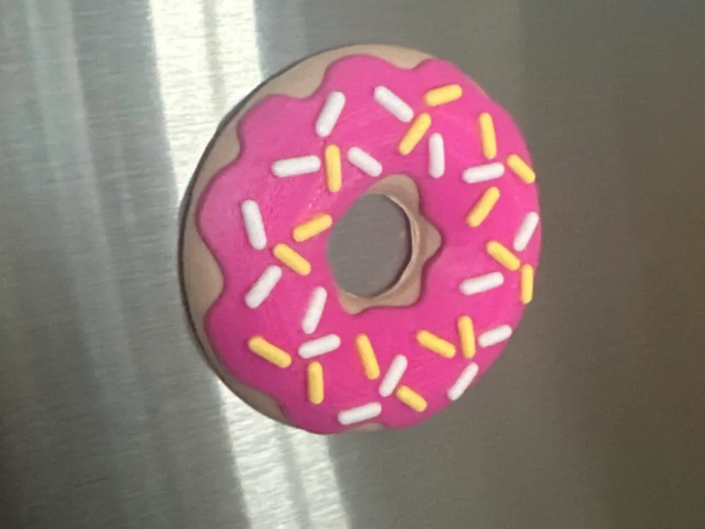 Donut Fridge Magnet - Free 3D Print Model - MakerWorld