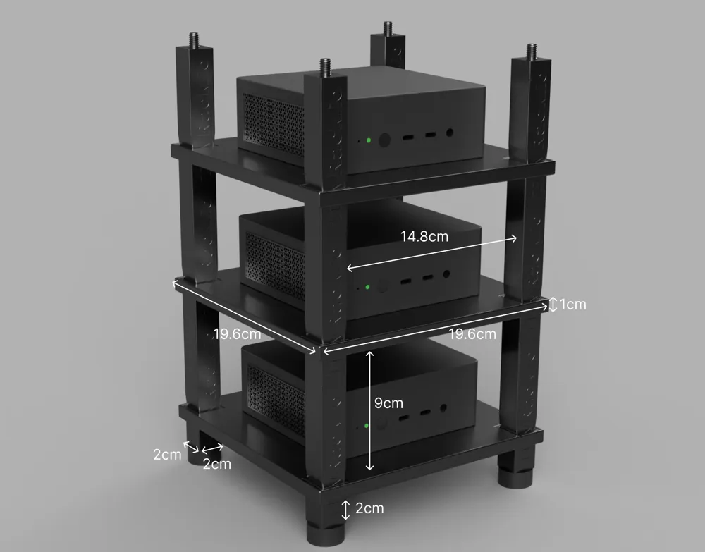 TinyRack - A modular mini server rack by Fang-Pen Lin MakerWorld ...
