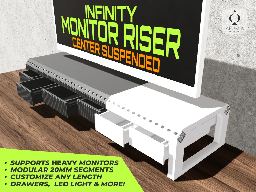 Infinity Monitor Riser | Fully Center-Suspended by Apumia MakerWorld ...