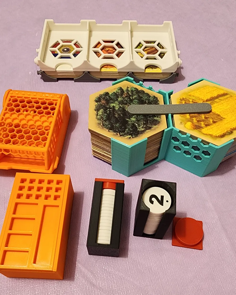 Catan Pieces Box and Tray Remixed by GameBoy - MakerWorld