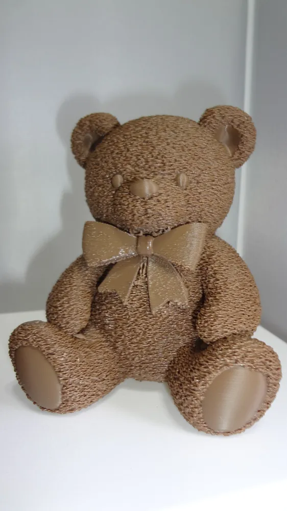 Vintage Teddy Bear With Bow Medium Fuzzy Parts - Free 3D Print Model ...