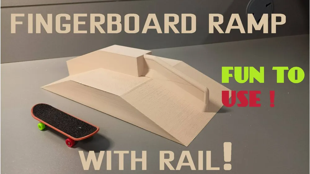 Fingerboard Ramp With Rail by Filip Jandásek - MakerWorld
