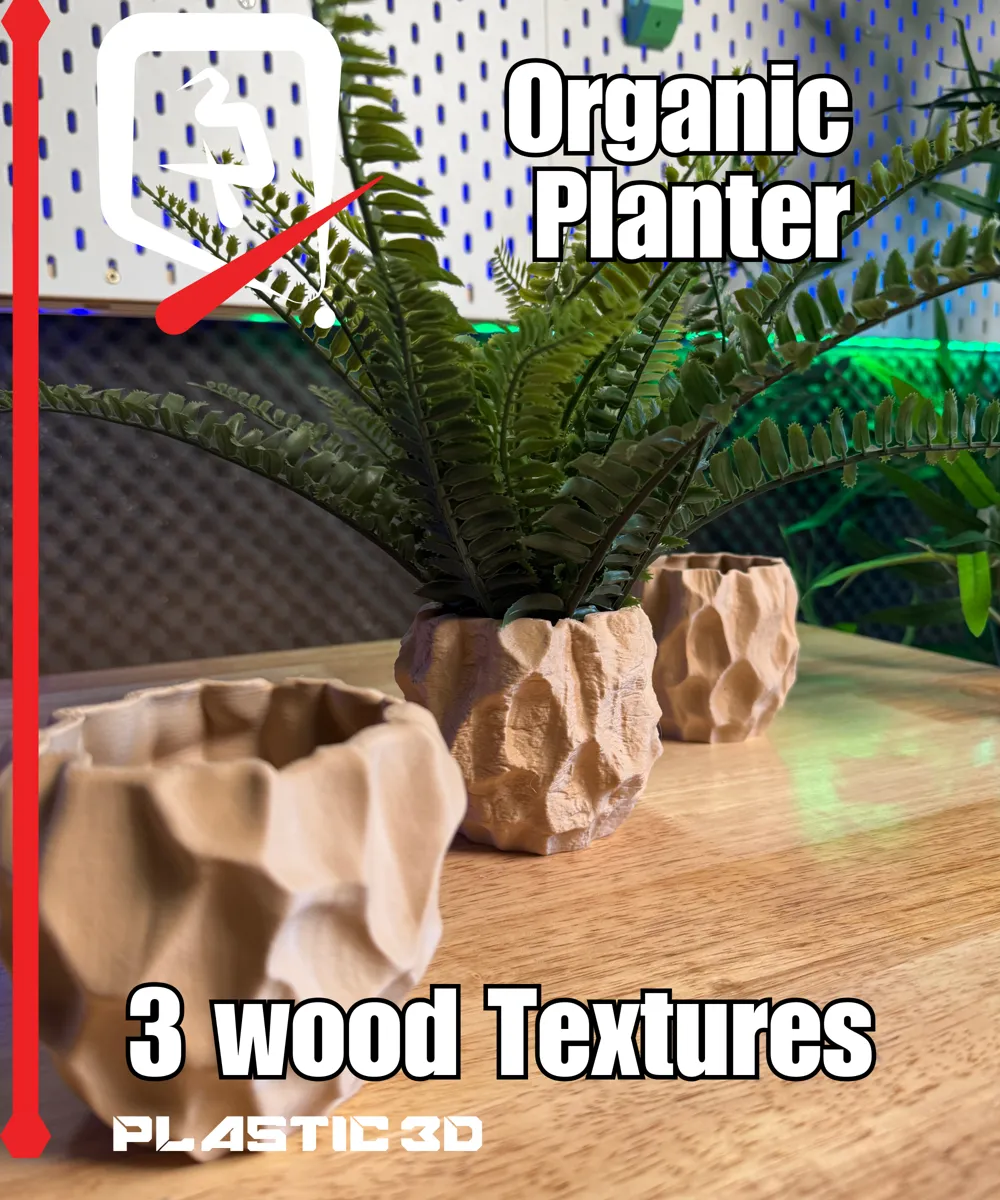 Organic Planters– Wood Texture Edition by Plastic3D MakerWorld ...