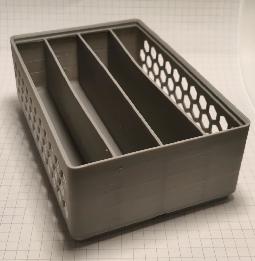 Gridfinity Bin 2x3 Hex Wall Pattern (Divided 1x4) Remixed by Levi Moore ...