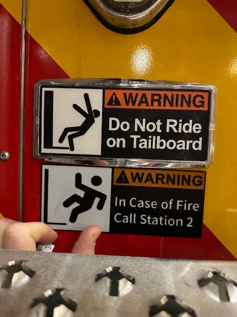 "In Case of Fire" Truck Tailboard sign - Free 3D Print Model - MakerWorld
