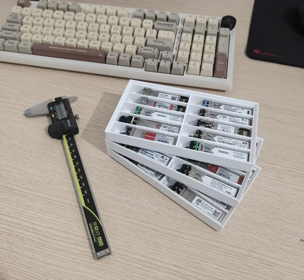 Stackable SFP / SFP+ Transceiver Storage Tray - Free 3D Print Model ...