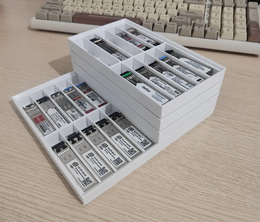 Stackable SFP / SFP+ Transceiver Storage Tray - Free 3D Print Model ...
