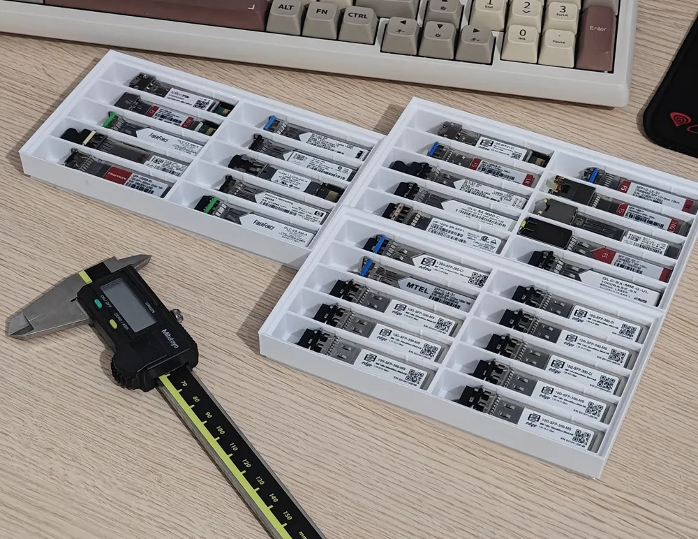 Stackable SFP / SFP+ Transceiver Storage Tray - Free 3D Print Model ...