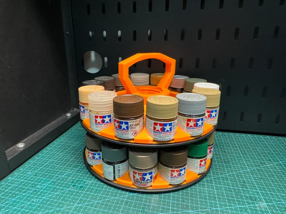 Filament Spool Paint Rack For Tamiya&Mr.Hobby料盘颜料架 by 来粒方糖 - MakerWorld