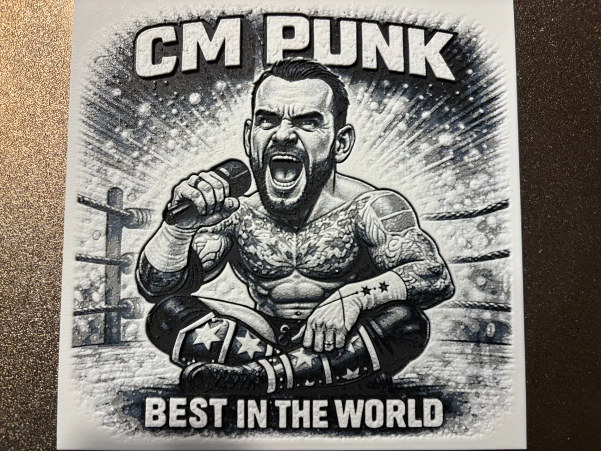 CM Punk WWE Hueforge - Free 3D Print Model - MakerWorld