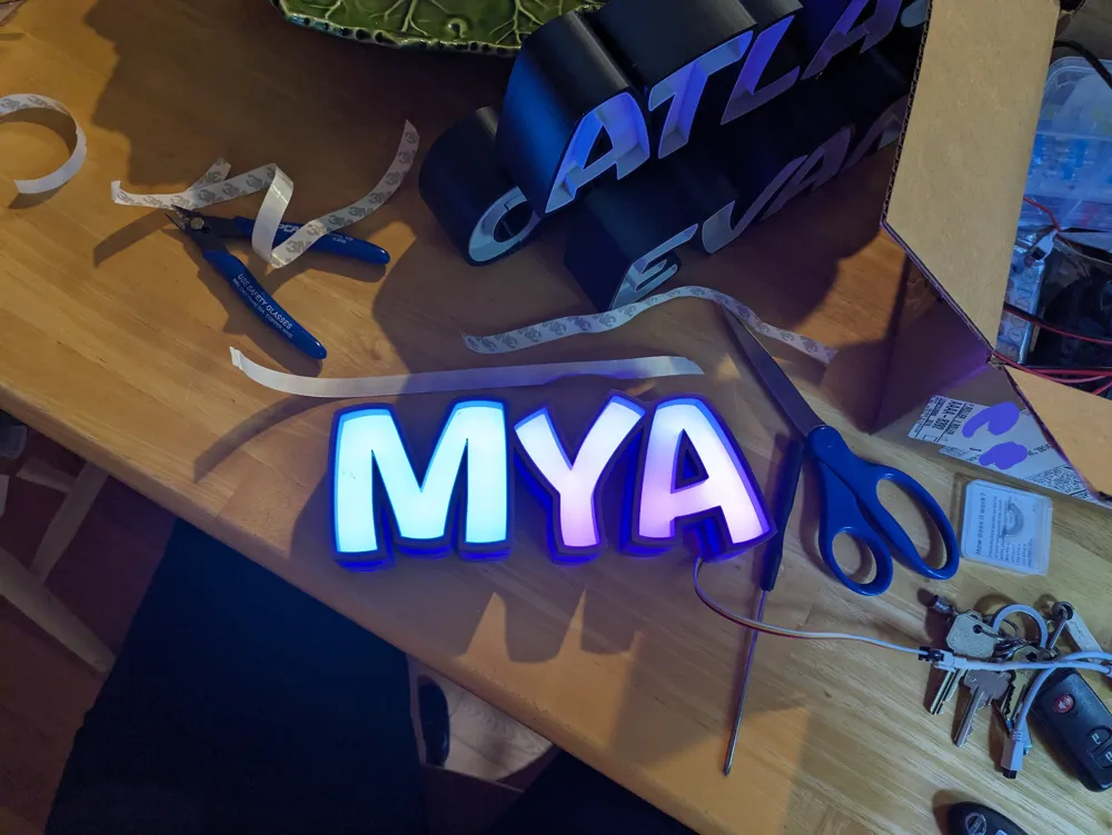 LED Name Sign - Oliver by jddickens MakerWorld: Download Free 3D Models