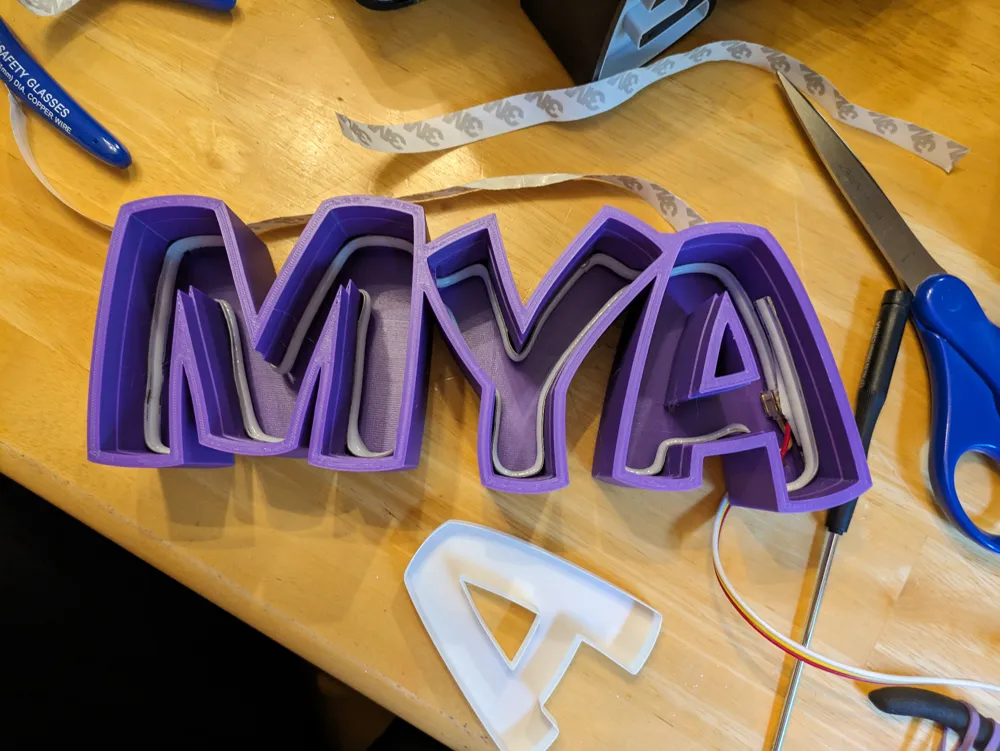 LED Name Sign - Oliver by jddickens MakerWorld: Download Free 3D Models