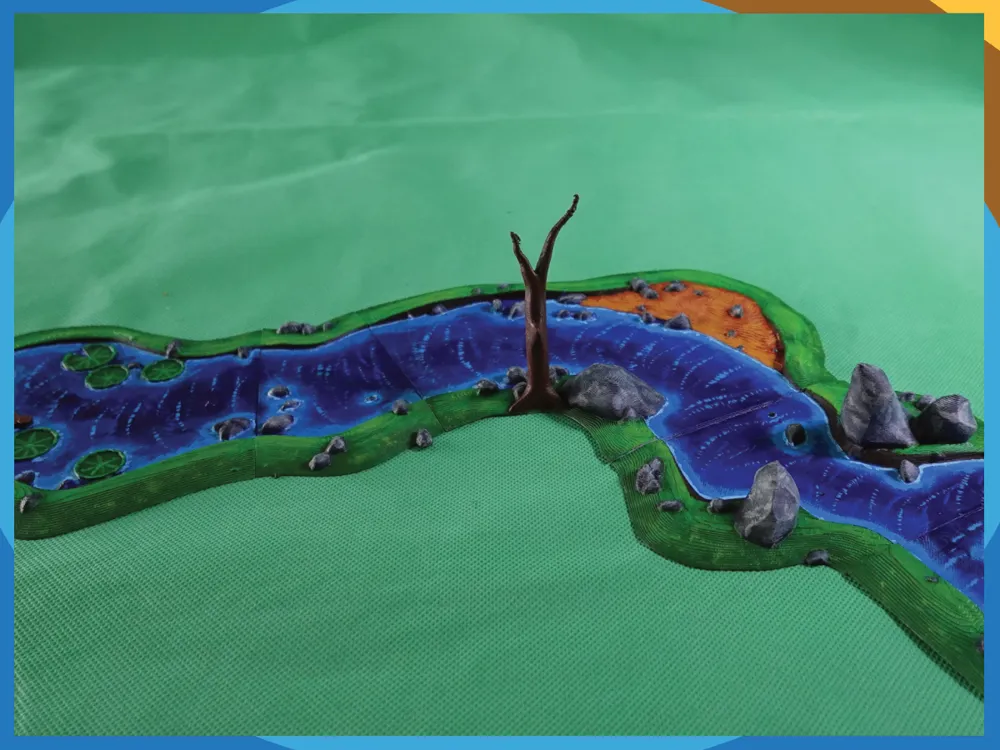 Modular River for Wargaming, Bend with Tree by The Terrain Atelier ...