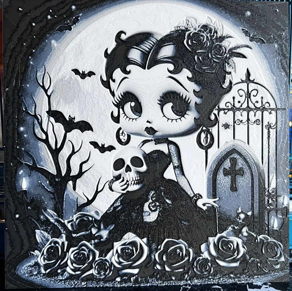 Betty Boop gothic hueforge 200x200 by Mysstra hueforge 3Dart MakerWorld ...
