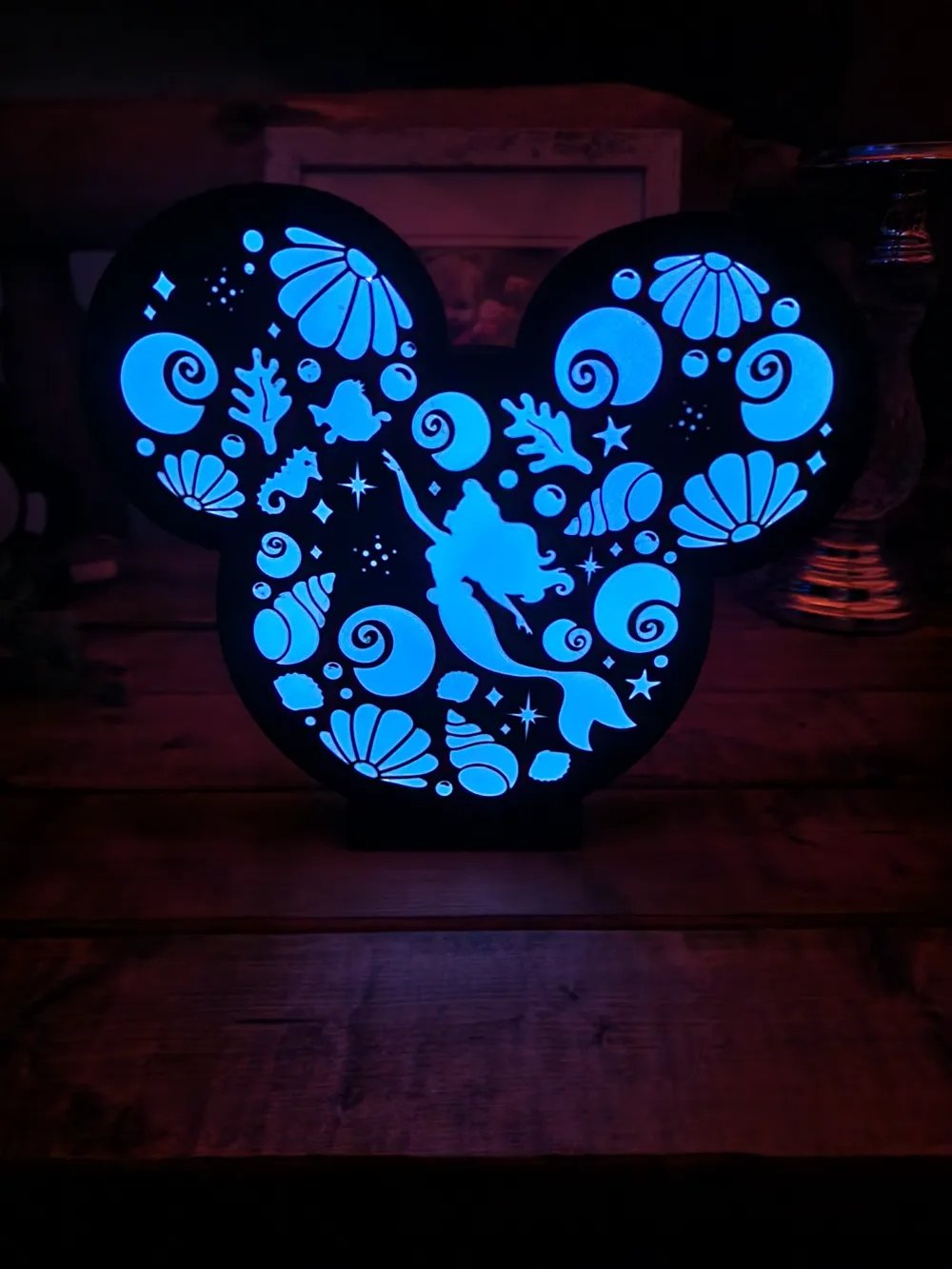 Mickey Ears Little Mermaid Light Box LED Lamp by Picture_it - MakerWorld