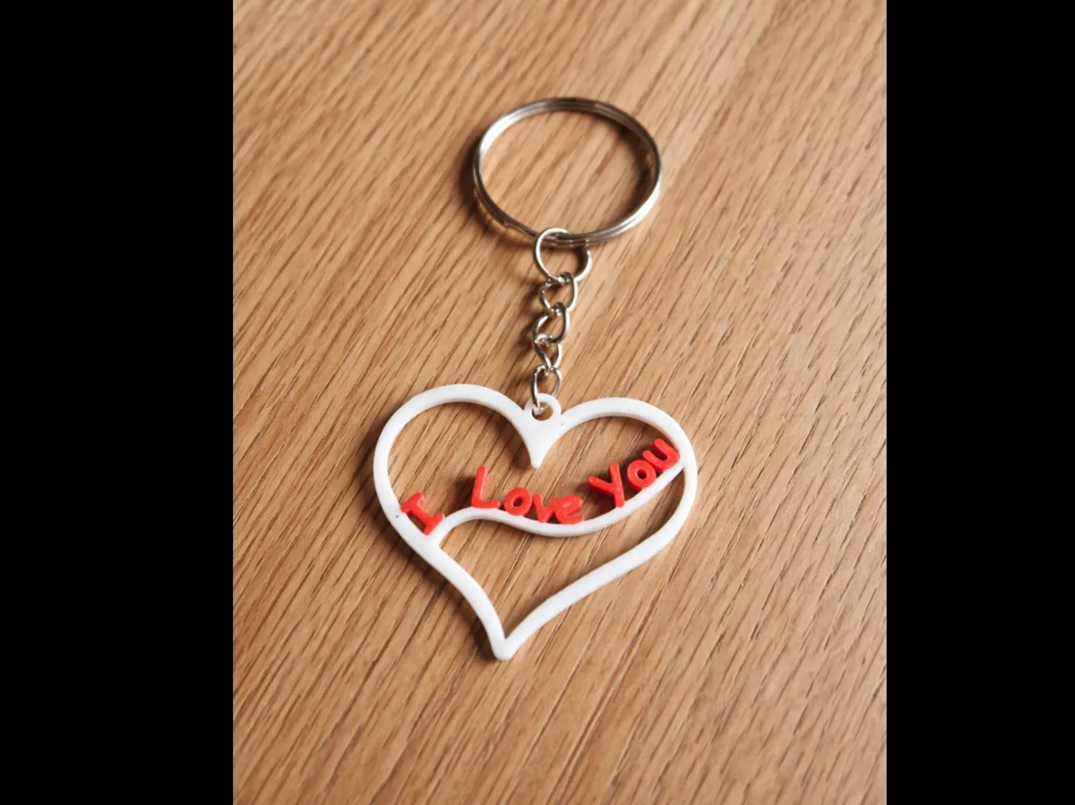 “I Love You” Heart Keychain - Free 3D Print Model - MakerWorld