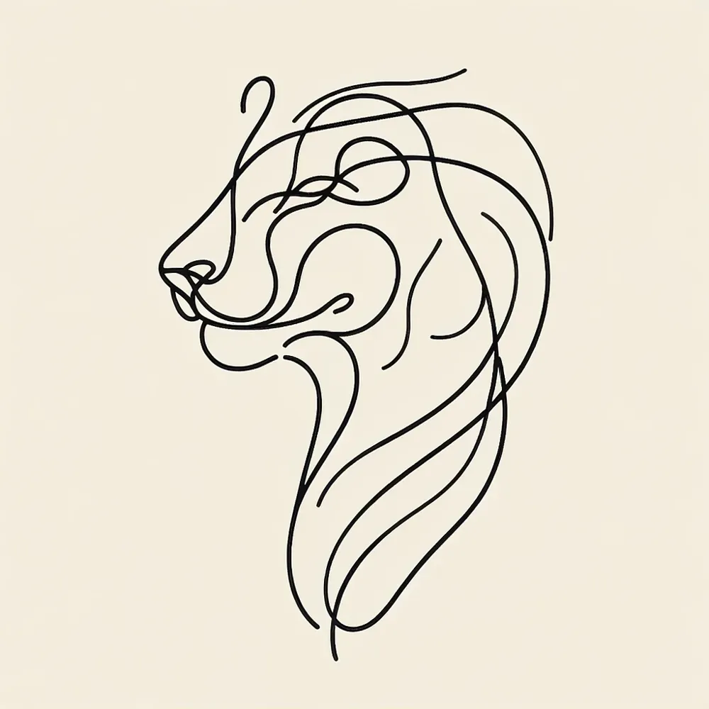 One Line Art - Lion Head by nussi - MakerWorld
