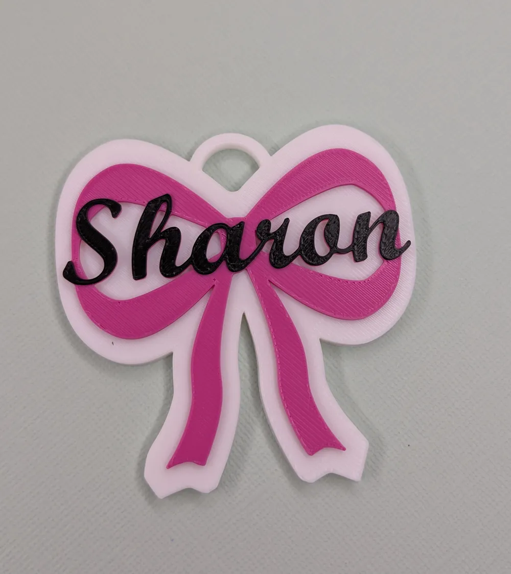 Layered Bow Keychain Customizable by Scooter95 MakerWorld: Download ...