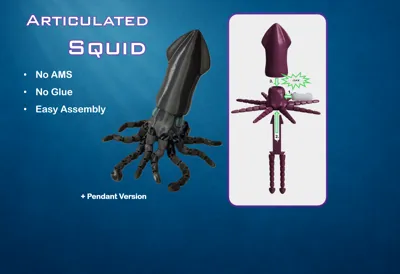 Articulated Squid - Free 3D Print Model - MakerWorld