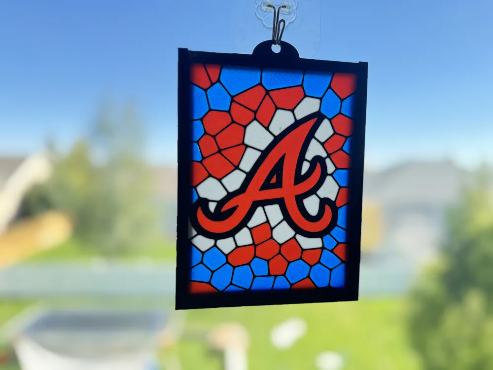 Atlanta Braves Stained Glass Light Box - Free 3D Print Model - MakerWorld