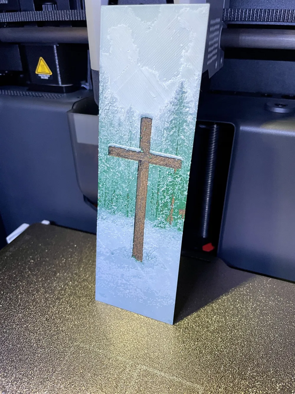 Snow Covered Cross Bookmark - Free 3D Print Model - MakerWorld