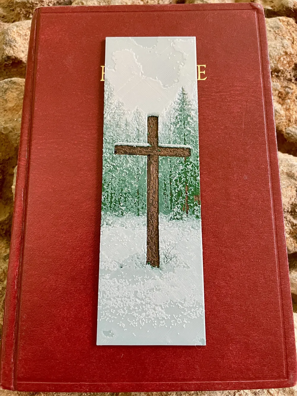 Snow Covered Cross Bookmark - Free 3D Print Model - MakerWorld