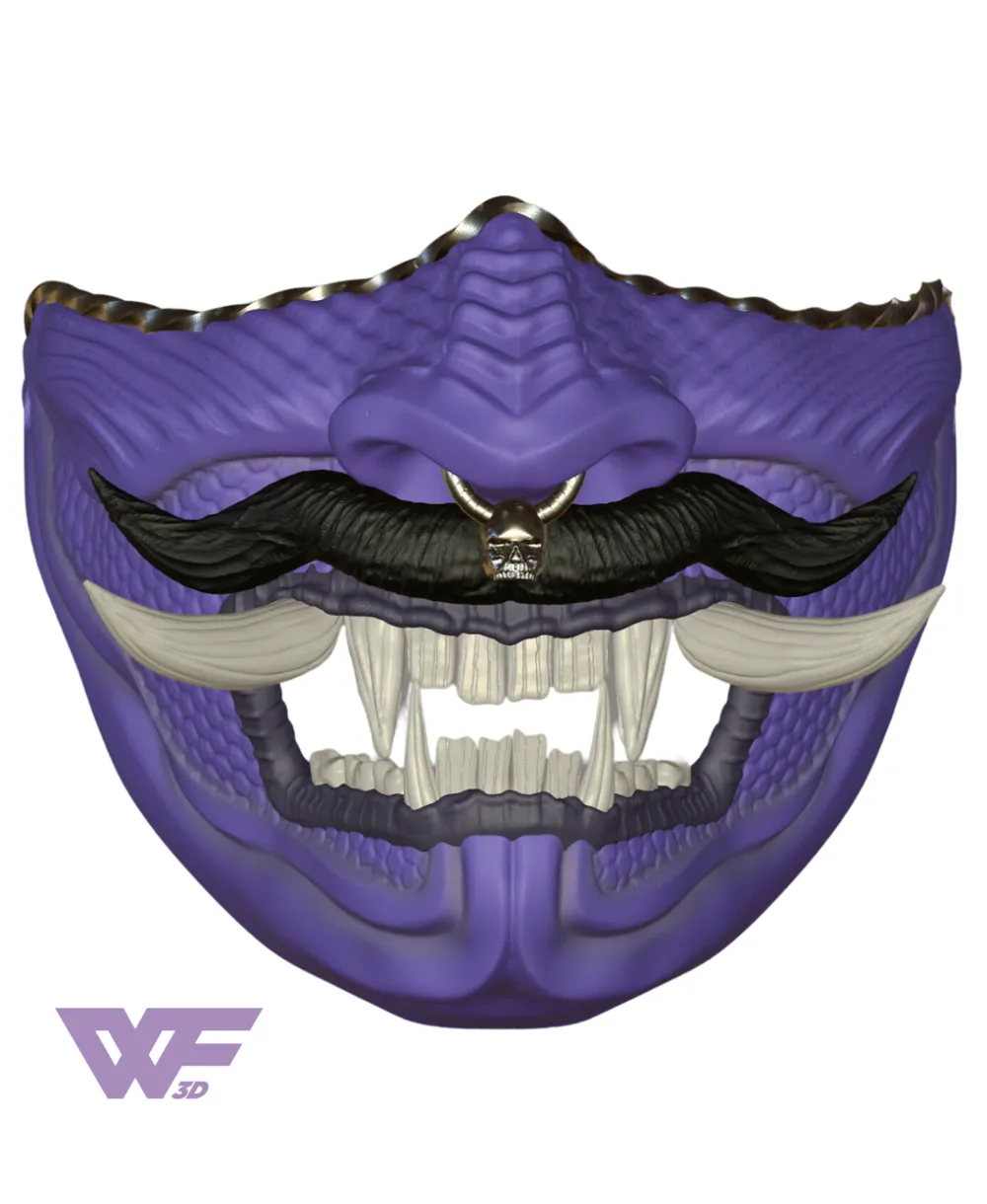 Moustache Oni Mask – 3D Printable Mask by WF3Dprinting - MakerWorld