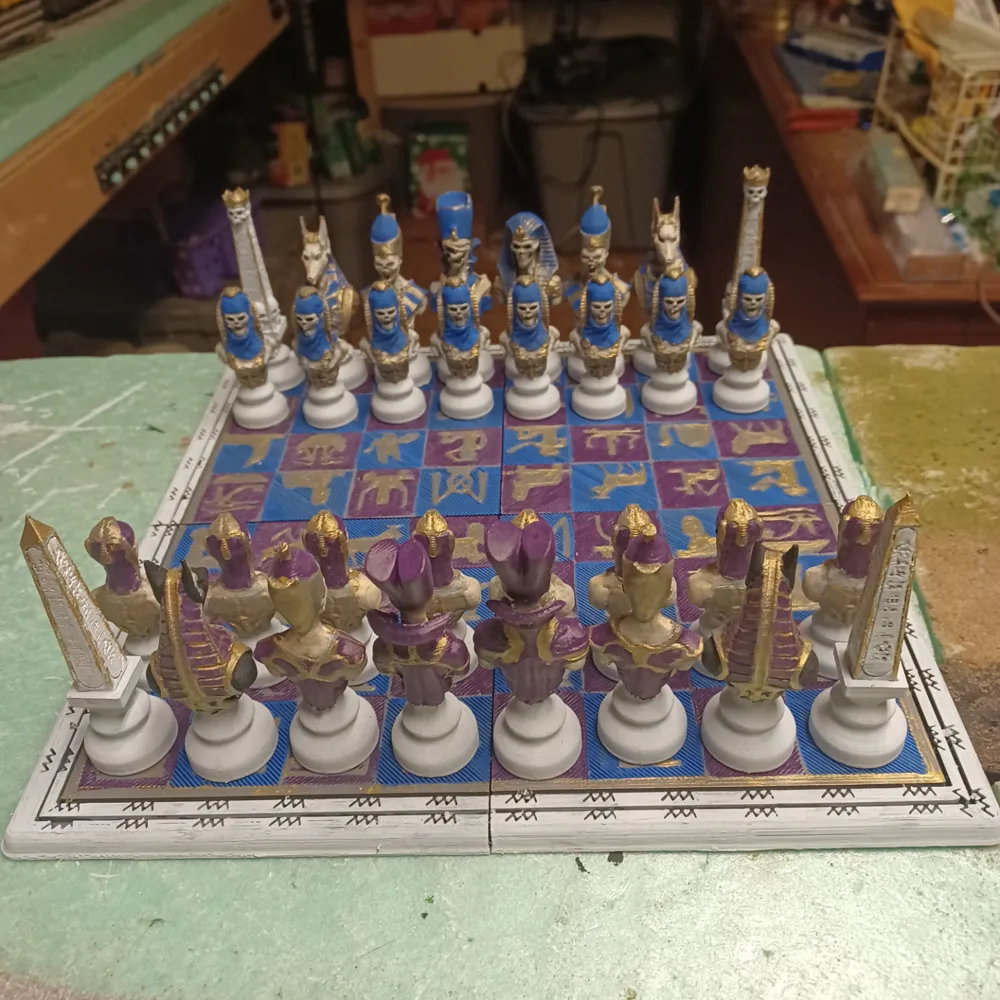 Egyptian chess set - Zombie vs Alive by Alex - MakerWorld