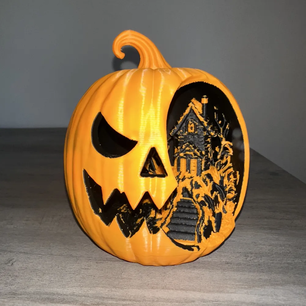 Haunted Pumpkin - Free 3D Print Model - MakerWorld