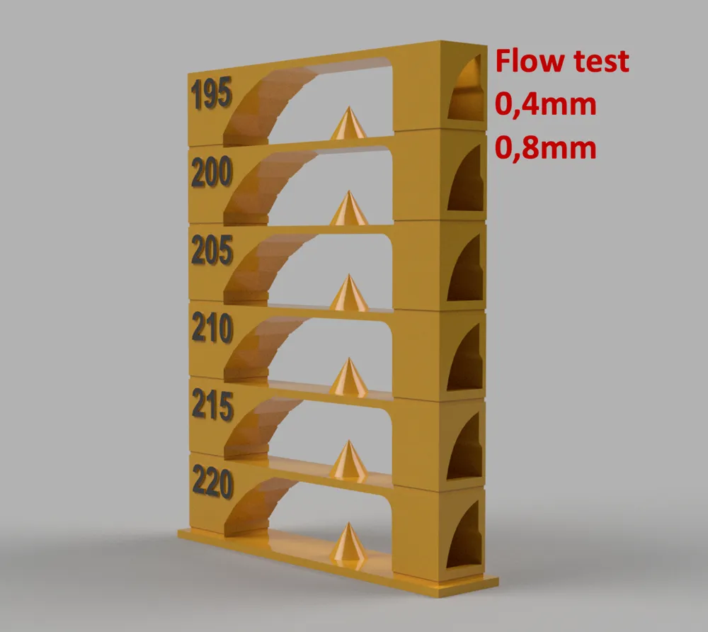 PLA temp tower 195 up to 220 - Free 3D Print Model - MakerWorld