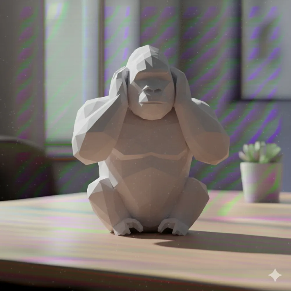 Low-Poly Gorilla - Free 3D Print Model - MakerWorld