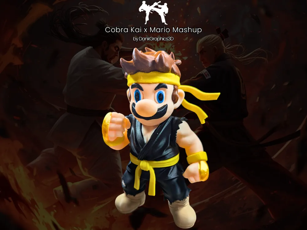 Cobra Kai Mario: Strike First & Save the Princess - Free 3D Print Model ...