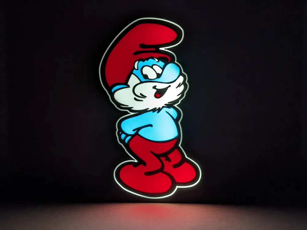 Papa Smurf Lightbox LED Lamp by SilMan3D - MakerWorld