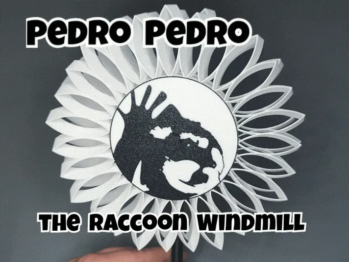 Pedro Raccoon Windmill - Free 3D Print Model - MakerWorld
