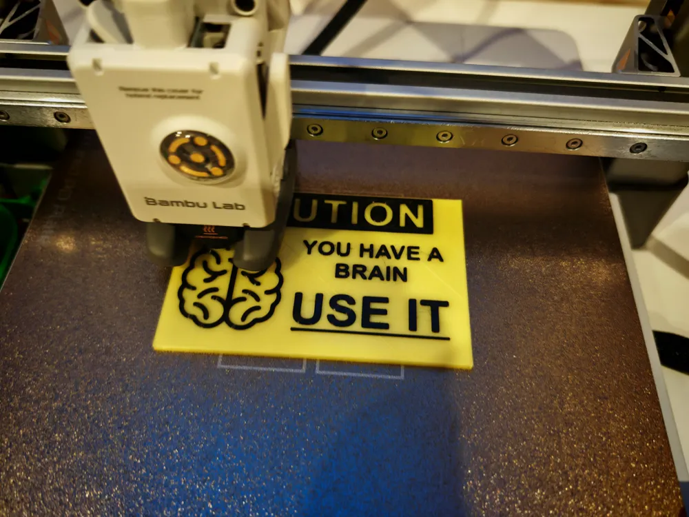 "Use Your Brain" Sign English by Sesamweckle - MakerWorld