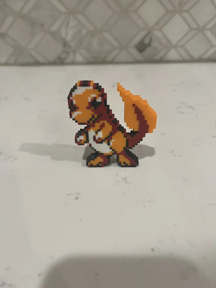 Charmander - Pokemon Red/Blue 8-bit design - Free 3D Print Model ...