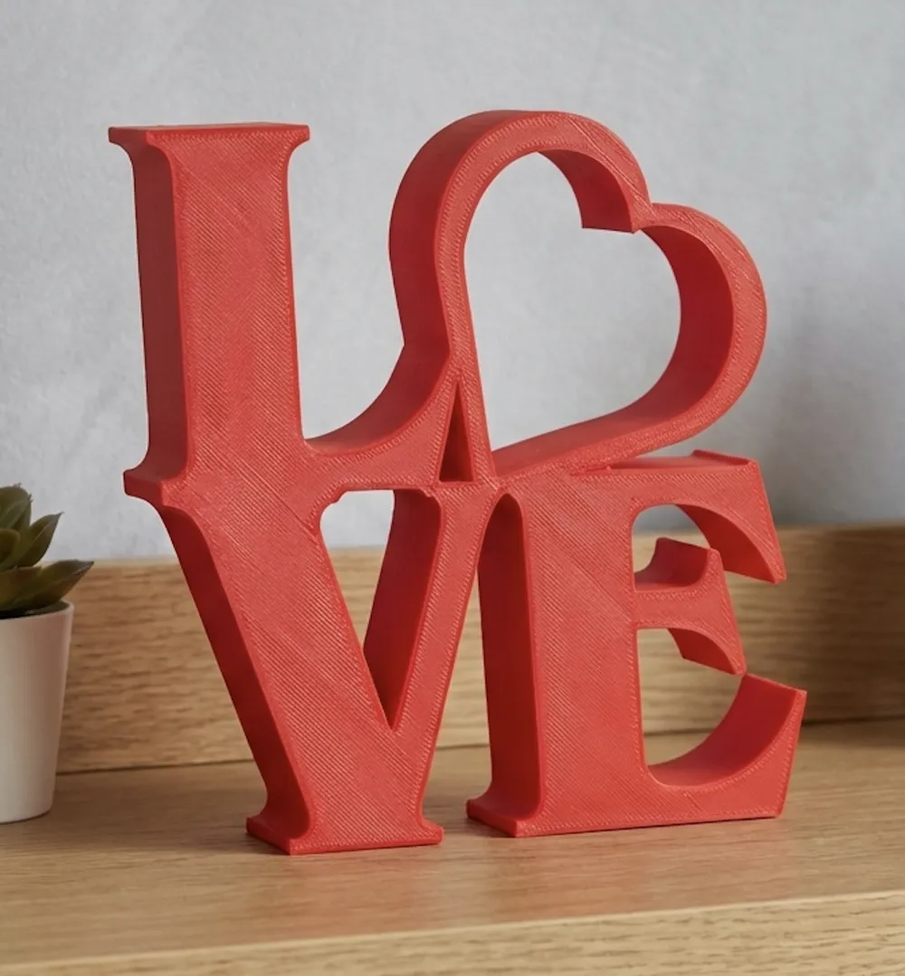 Classic LOVE Sign with Heart - Valentine's Decor - Free 3D Print Model ...