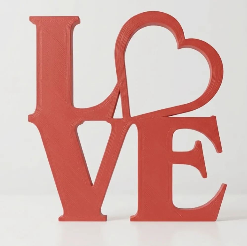 Classic LOVE Sign with Heart - Valentine's Decor - Free 3D Print Model ...