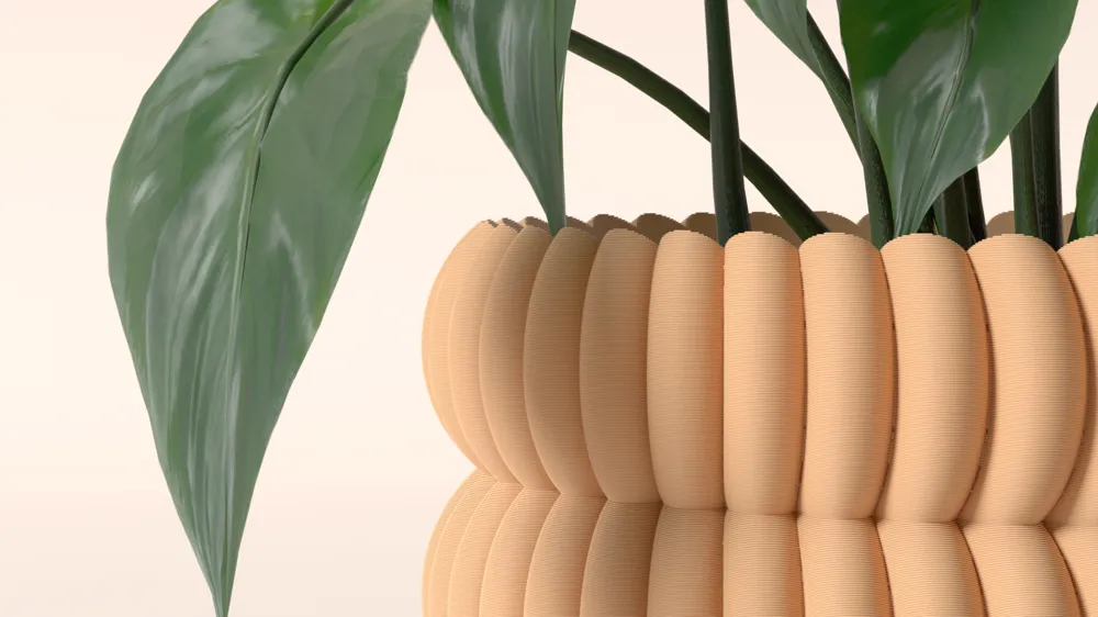 easy to print plant pot. Ribbed disk style planter by Abstractia Design ...
