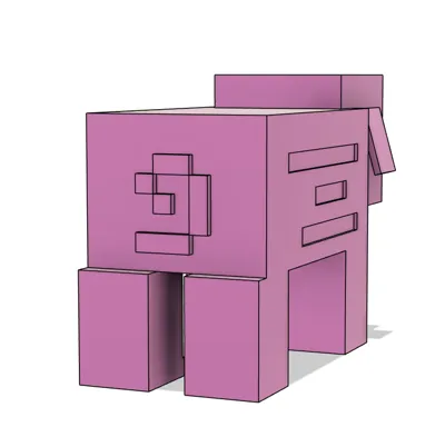 Minecraft Pig (No AMS) by DarkMarz MakerWorld: Download Free 3D Models
