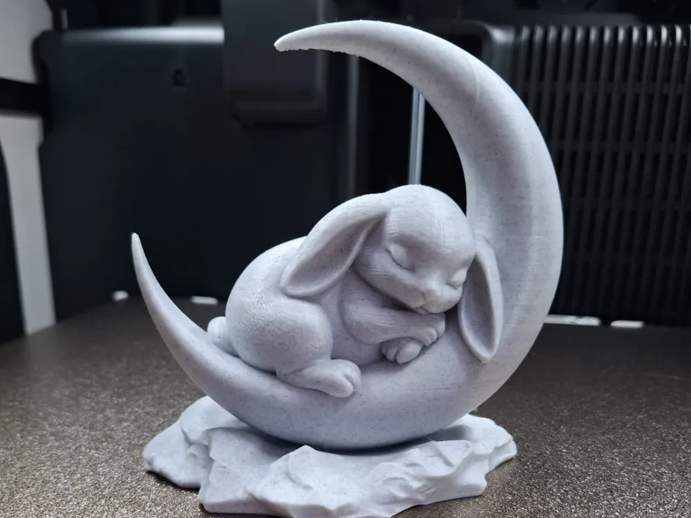 Conejo durmiendo en la luna - Modelo de impresión 3D gratuito - MakerWorld