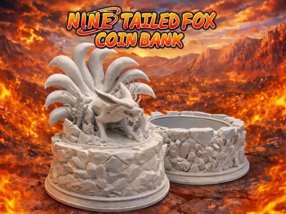 Nine-Tailed Fox Coin Bank - Kurama Inspired - Free 3D Print Model ...
