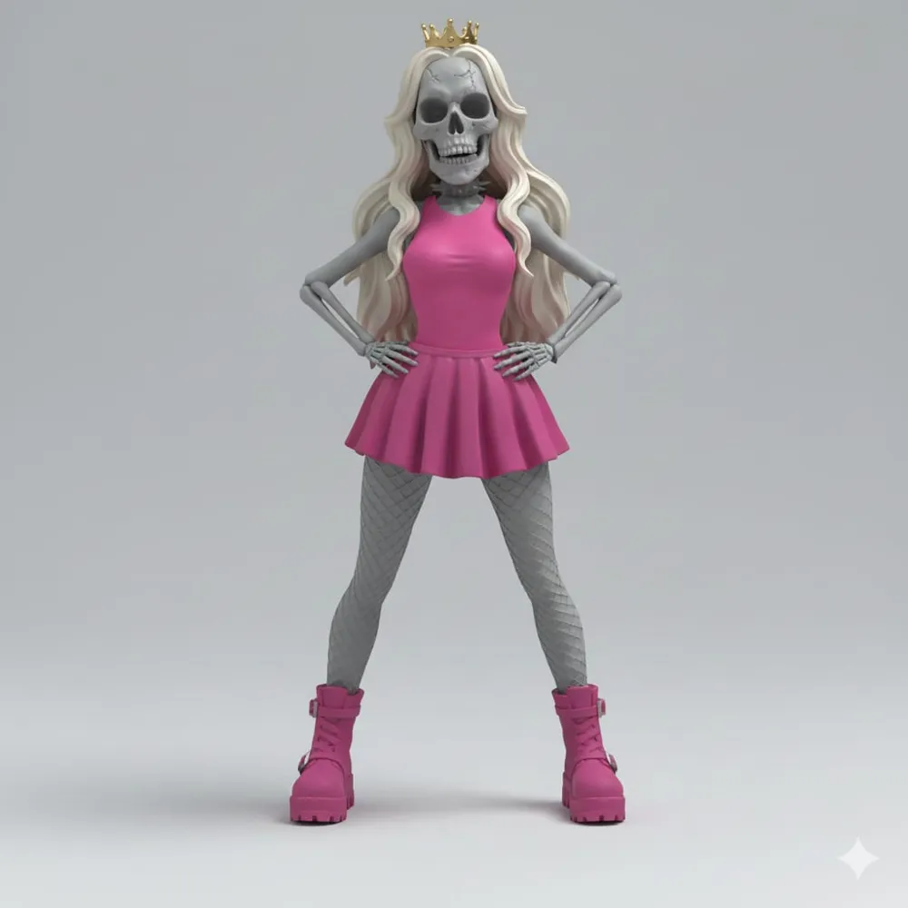 skeleton Barbie Punk´s not dead - Free 3D Print Model - MakerWorld