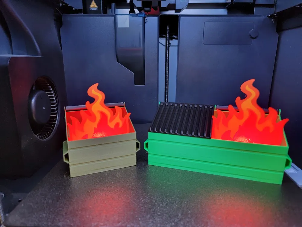 Flaming Dumpster for puck lights by angrysquirrel MakerWorld: Download ...