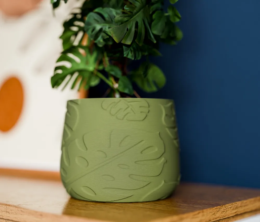 Indoor Plant Pot with Monstera Texture by Nordic Creativa MakerWorld ...