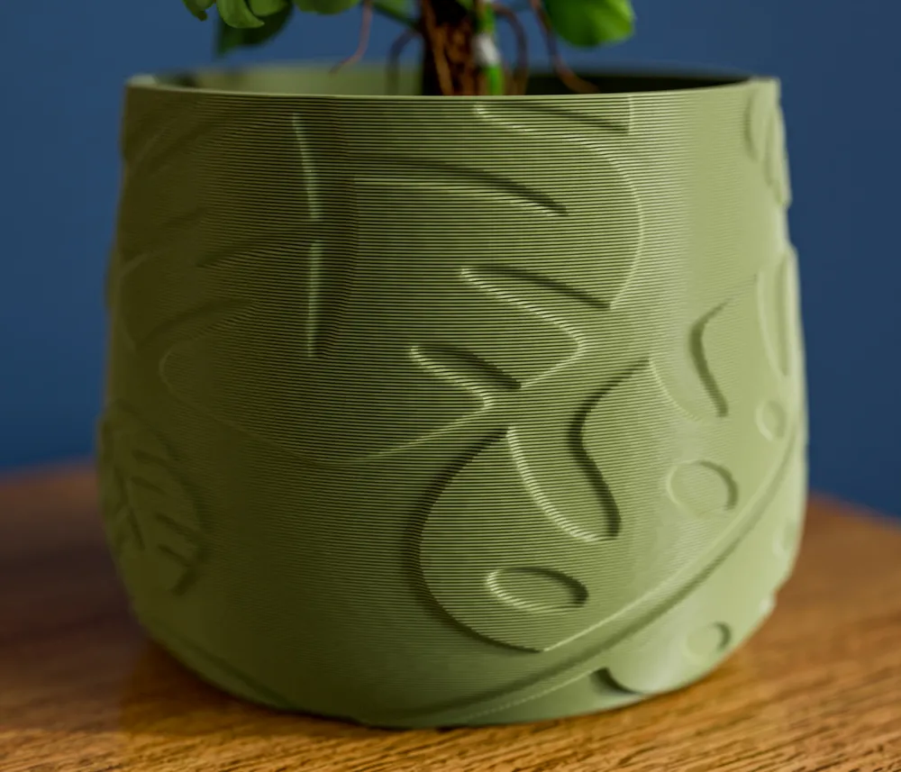 Indoor Plant Pot with Monstera Texture by Nordic Creativa MakerWorld ...
