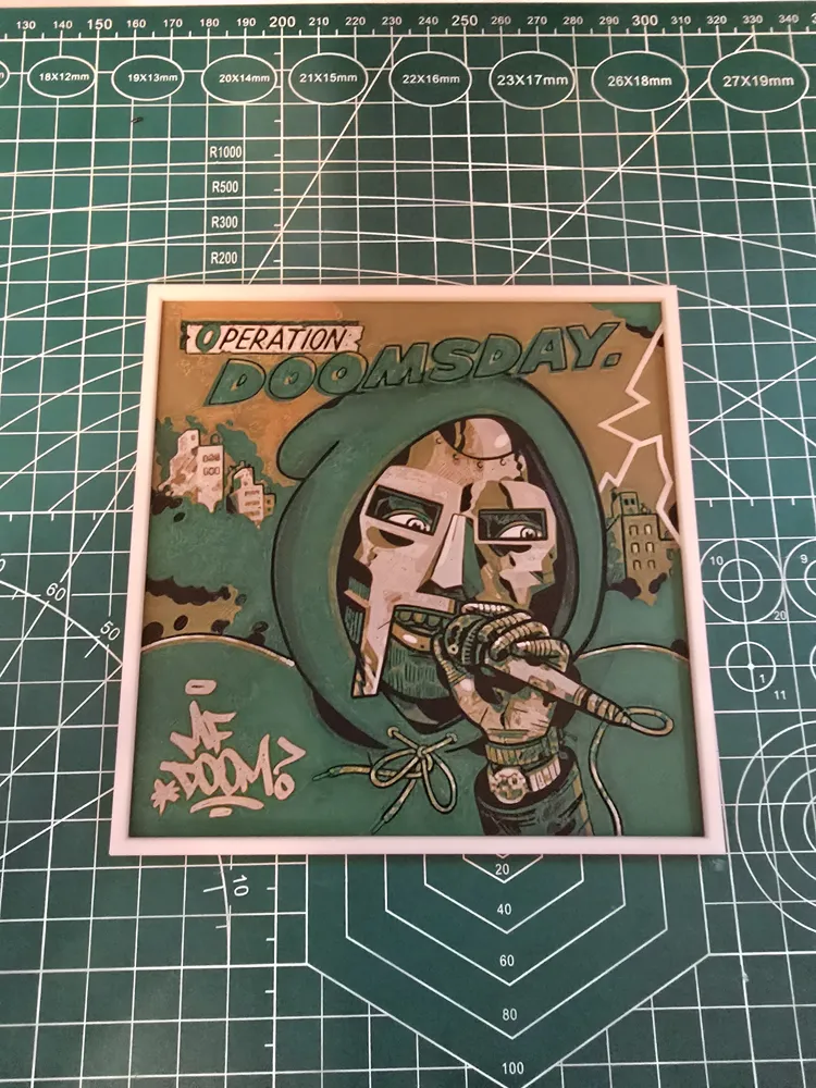 MF DOOM "Doomsday" Album - Hueforge Art - Free 3D Print Model - MakerWorld