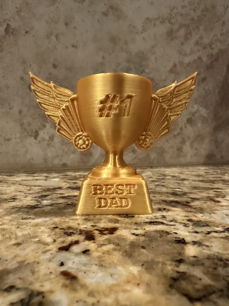 Father’s Day #1 Best Dad Trophy (editable) - Free 3D Print Model ...